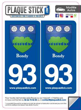 93 -Bondy "Blason" – PlaqueStick